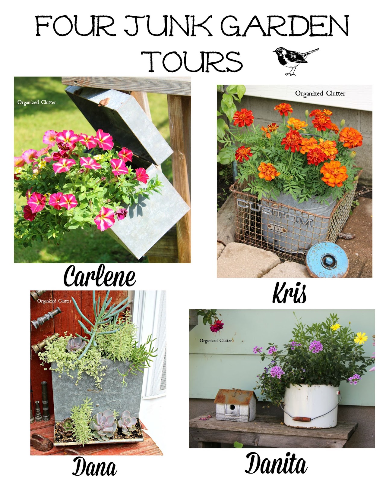 Four Minnesota Rustic JUNK GARDEN Tours - Organized Clutter