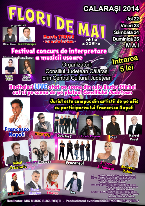 ghid calarasi: Festivalul Flori de Mai Calarasi 2014