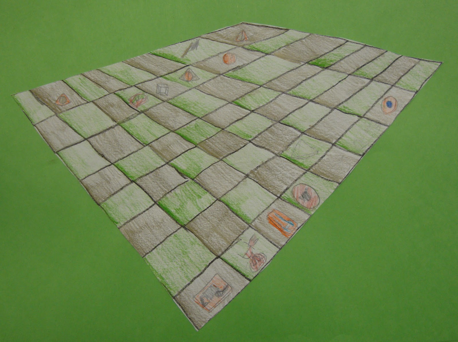 Art. Paper. Scissors. Glue!: 2 Point Perspective Chess Boards