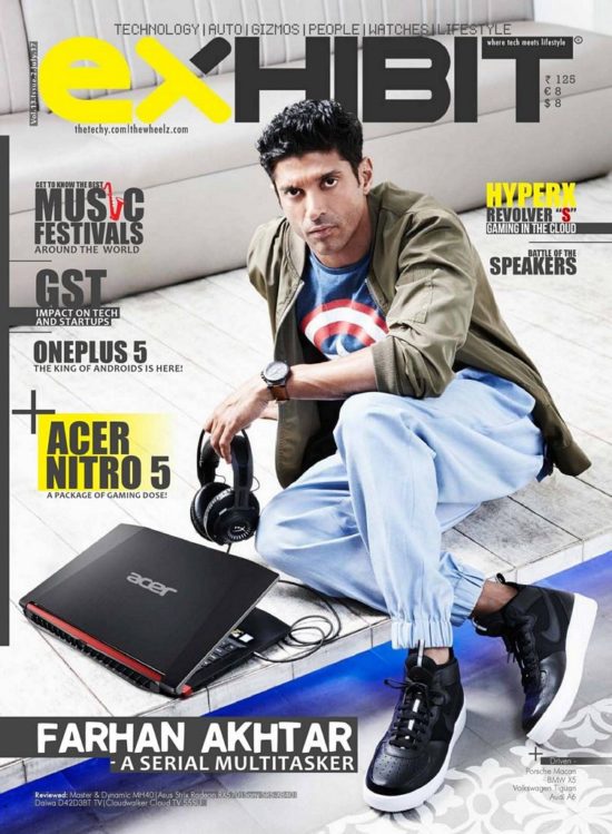 Farhan Akhtar On The Cover of Exhibit Magazine India July 2017