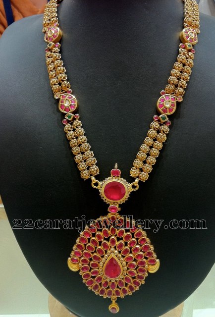 Lovely Ruby Haram by Nalli Jewellers - Jewellery Designs
