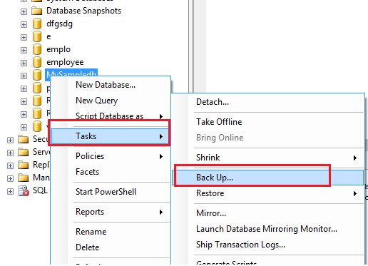 Take Database Backup in SQL Server 2008 using Query or Management Studio - ASP.NET,C#.NET,VB.NET ...
