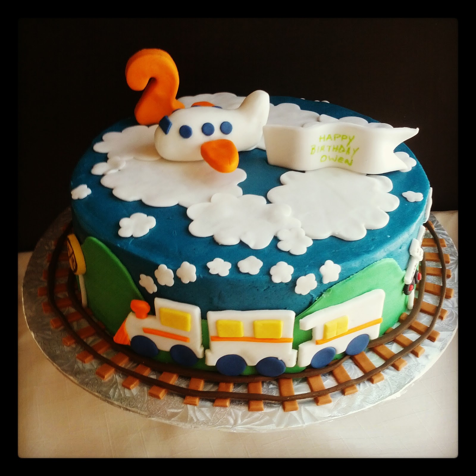 Second Generation Cake Design: Trains & Planes Birthday Cake
