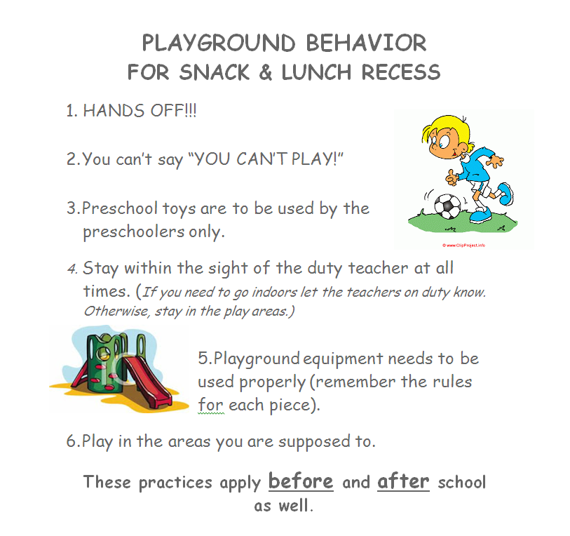 First Grade: Playground Expectations