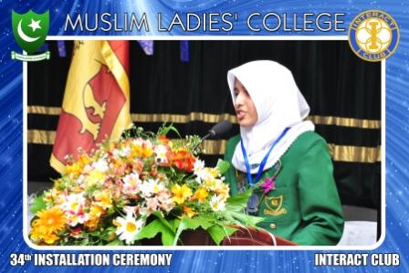 Interact Club of Muslim Ladies College: 34th Installation Of Muslim ...