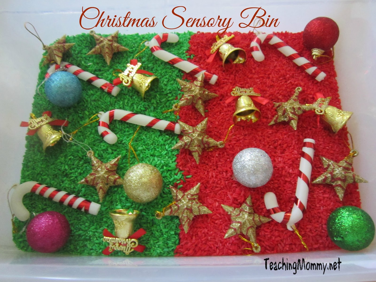 Christmas Sensory Bin | First-Time Mom
