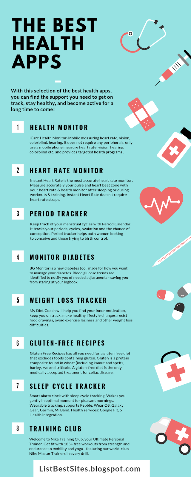 LIST of The Best Websites: BEST ANDROID HEALTH APPS