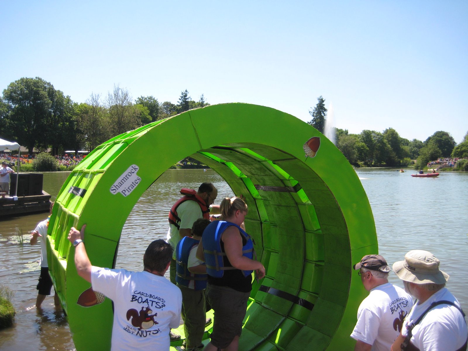 Shamrock Pirates: Cardboard Boat Regatta 2010: Race time!