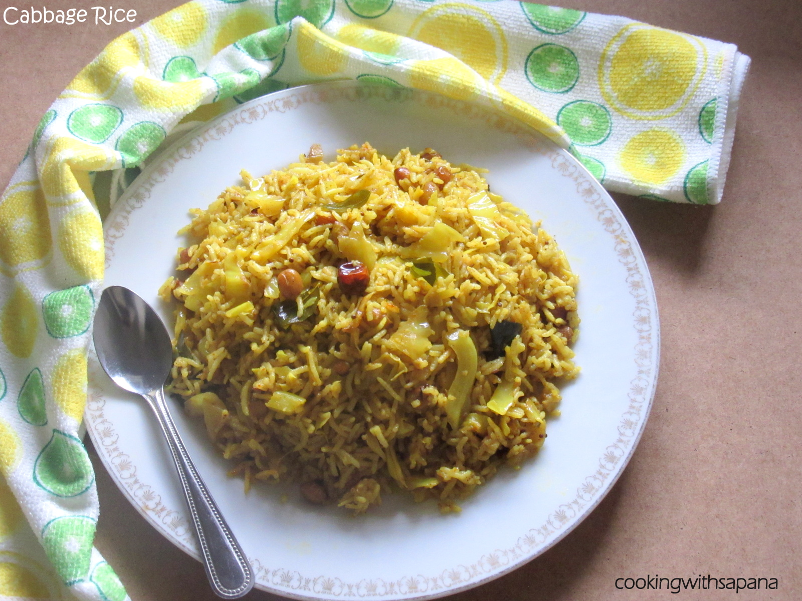 Cabbage Rice - Cooking With Sapana