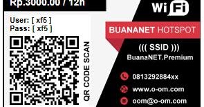 Template Voucher Hotspot Dengan QR CODE