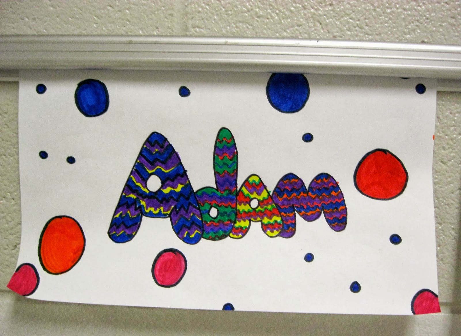 Miz Patti's Art Room: 6th Grade's Colorful Name Art