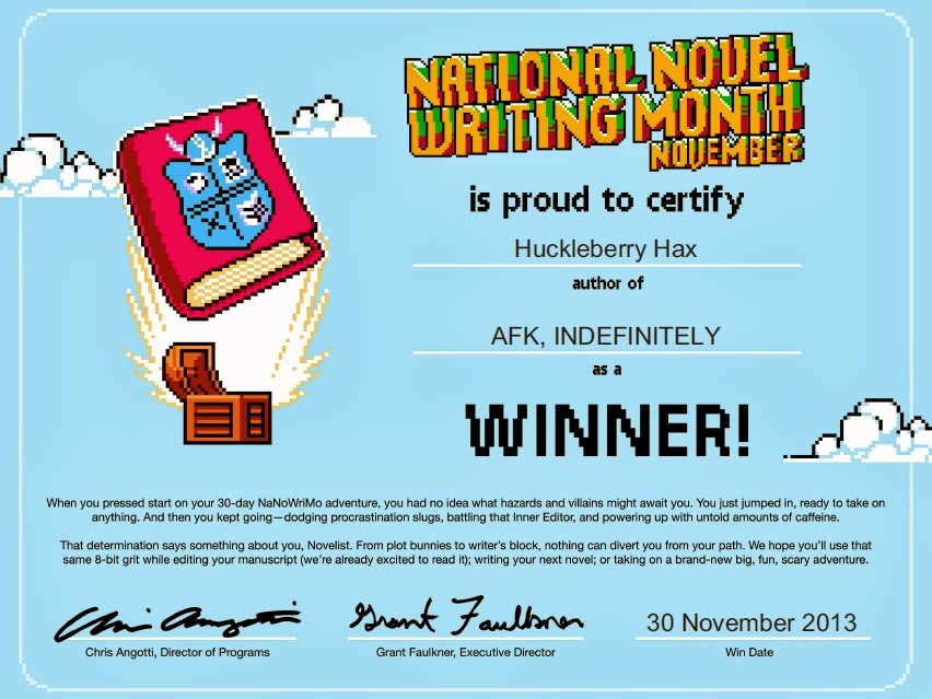 What The Huck NaNoWriMo 2013 Update what-the-huck-nanowrimo-2013-update