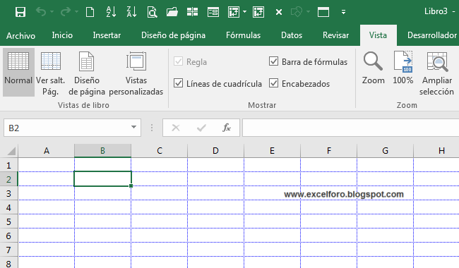 Las Líneas de División o Cuadrícula | EXCEL FORO: Un blog de Excel