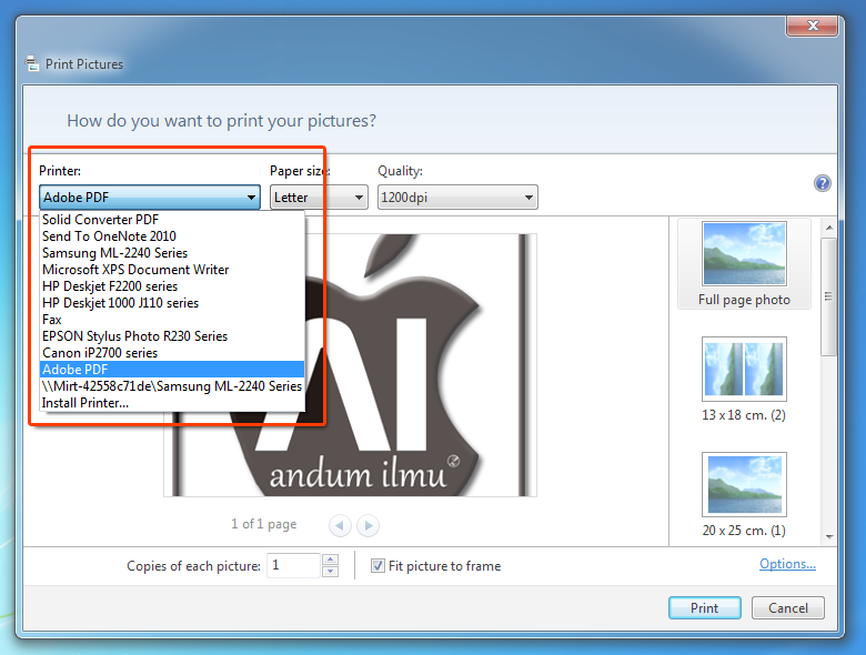 Andum Ilmu 2: Merubah File Gambar (JPG, PNG, BMP, TIFF) ke File PDF