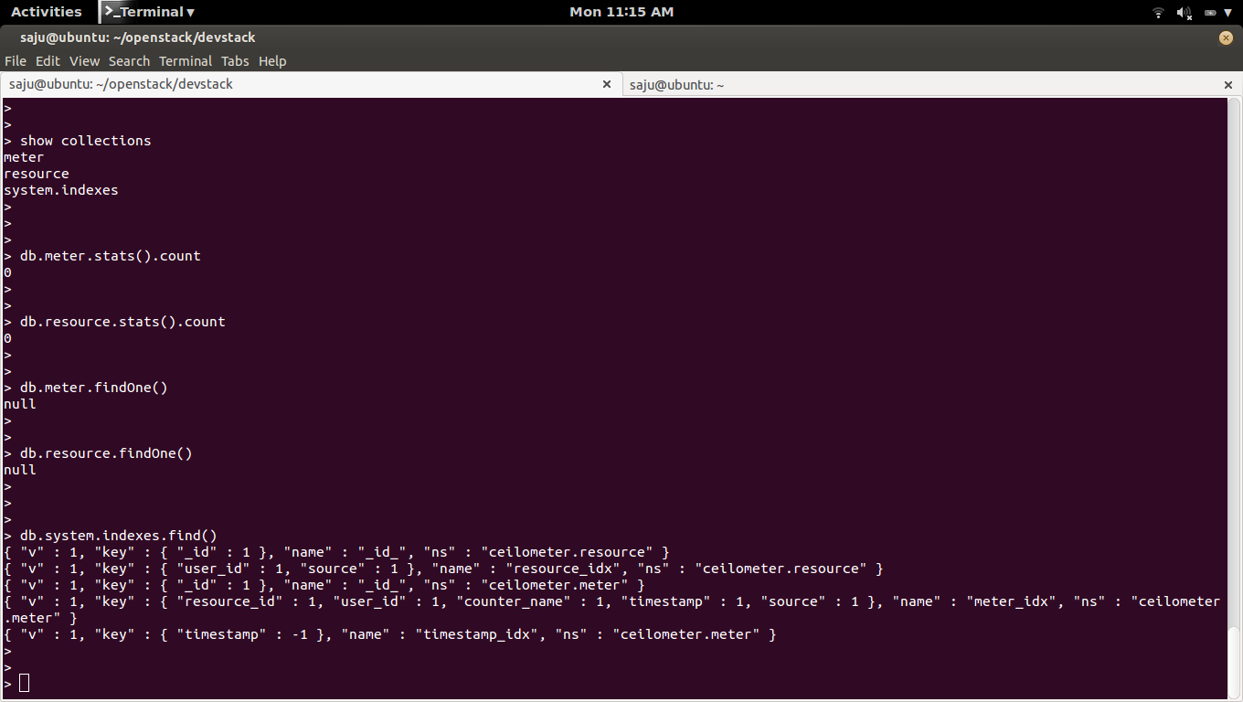 fosshelp: OpenStack Ceilometer How To Use and Debug MongoDB