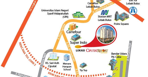 Ciputat Resort Apartemen: Peta Lokasi