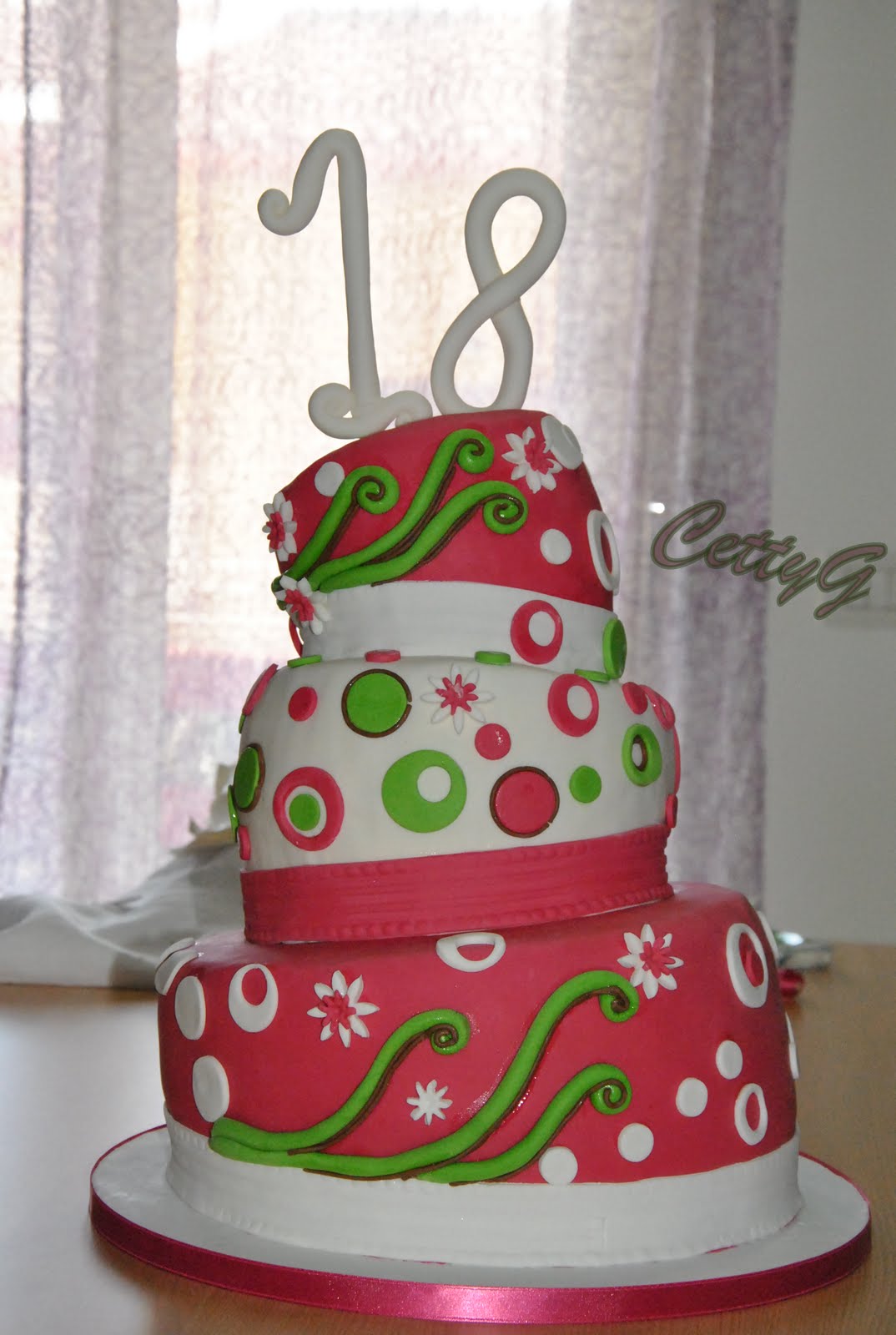 Wonky cake per i 18 anni di Chiara...in pasta di zucchero