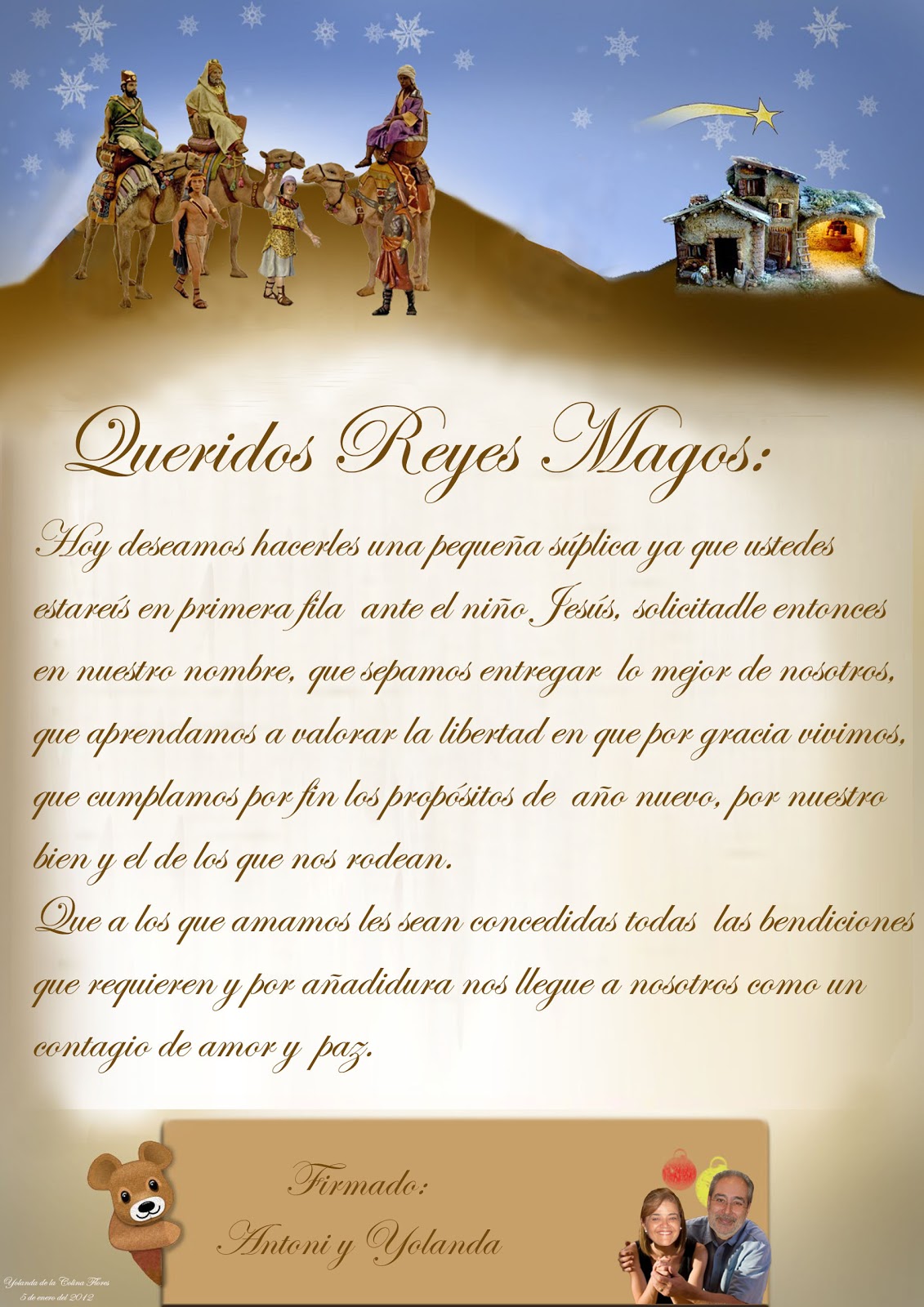Carta De Los Tres Reyes Magos