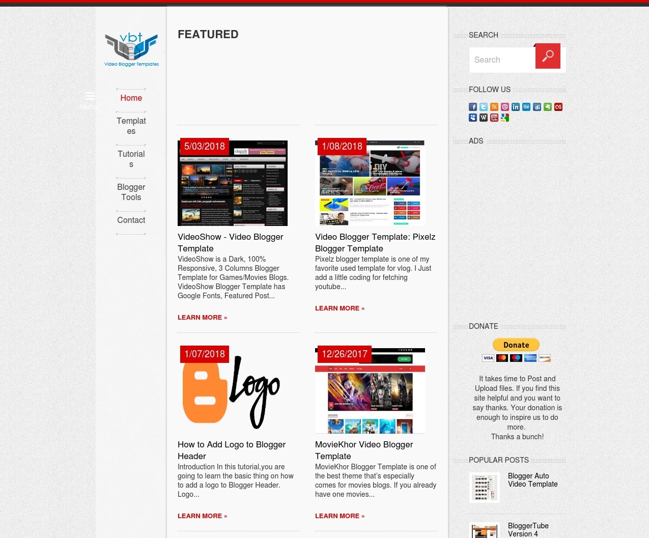 Video Blogger Templates - RomeBros Network