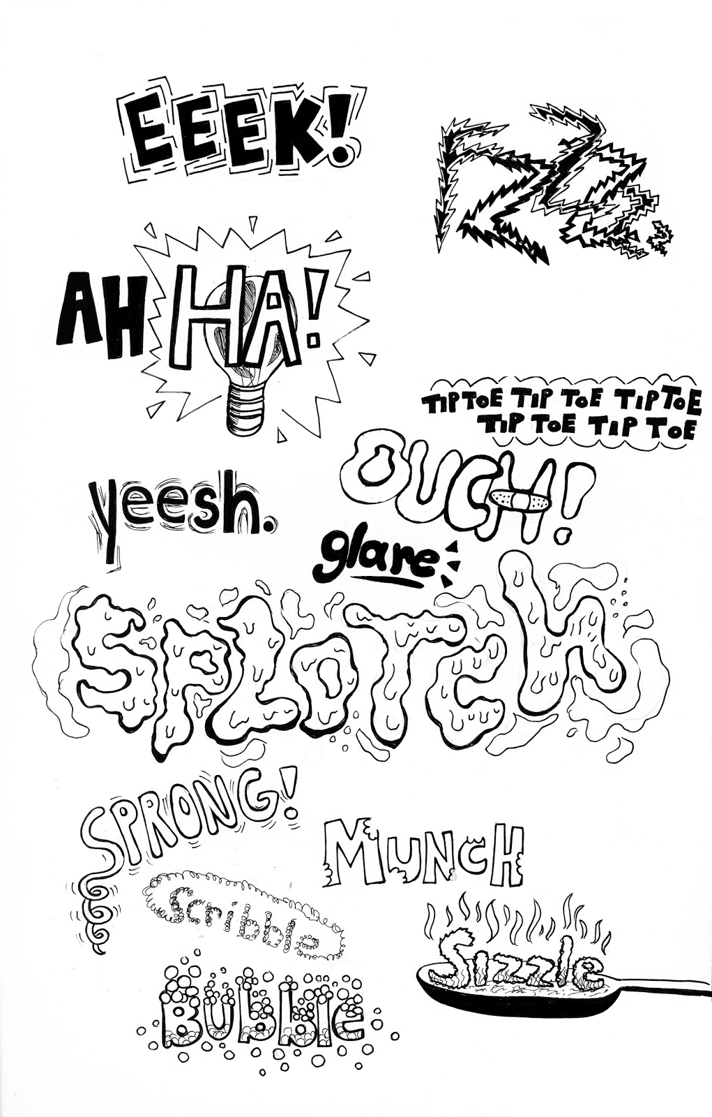 Next to "L" in the Alphabet.: Various Comic Sound Effects from Hand ...