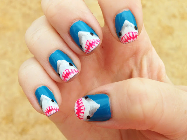 Ms. Lazybones & The Morning Man: mani monday {shark week!}