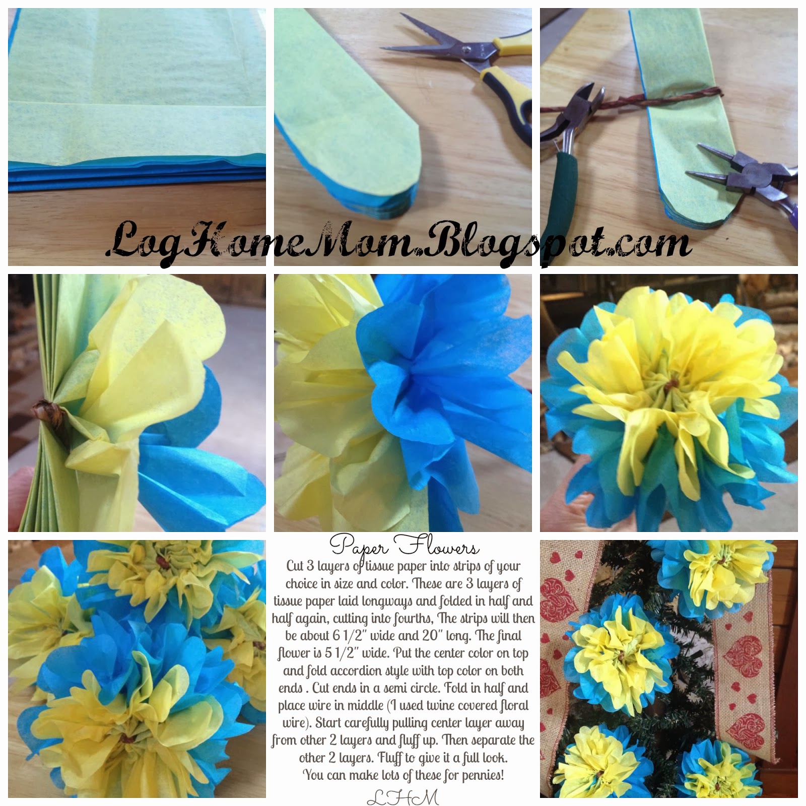 Log Home Mom: Paper Flower Tutorial