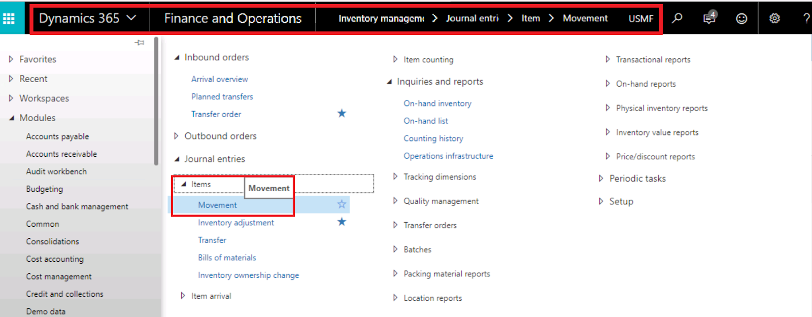 How to import movement journal in dynamics 365?