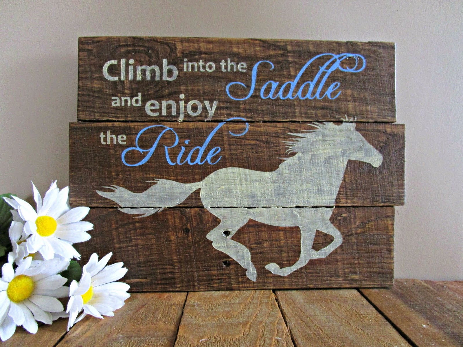 Northwoods Attic: "Climb into the Saddle" Horse Pallet Signs