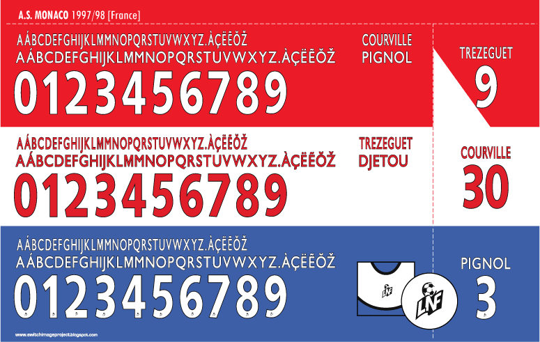 Football teams shirt and kits fan: Font AS Monaco 1997-98
