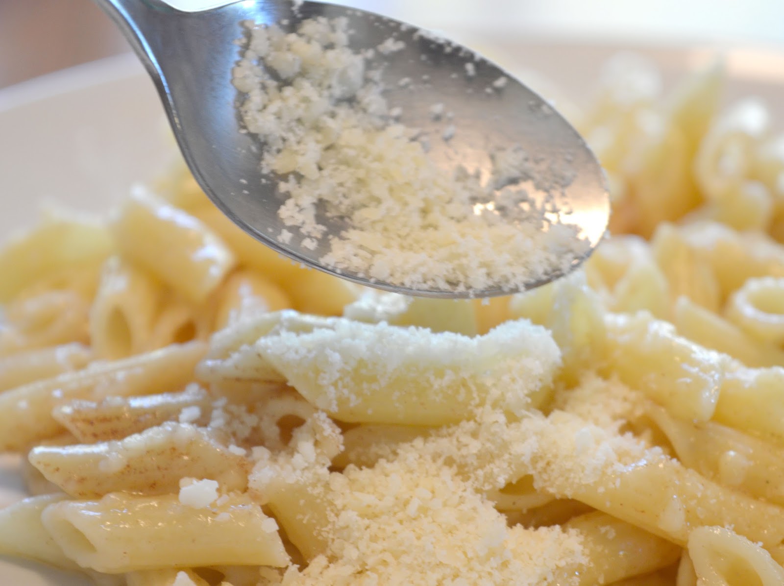 Mini Penne Pasta with Browned Butter and Parmesan Cheese