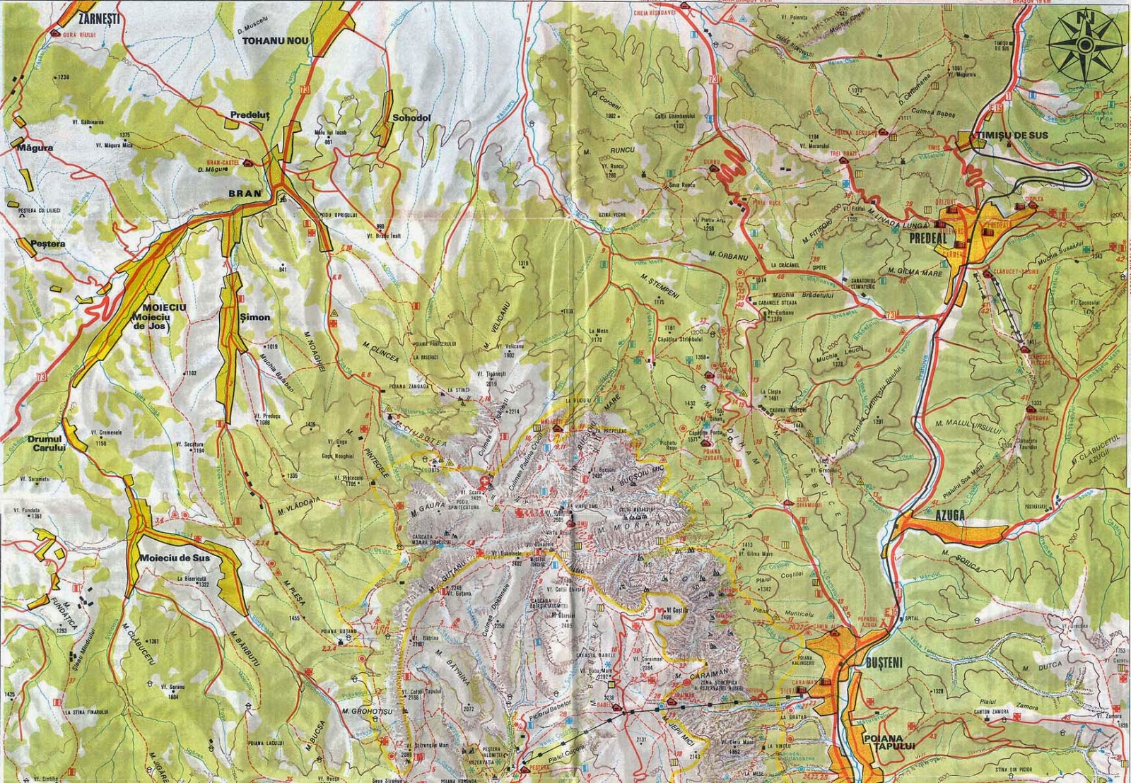 Harta Trasee Montane: Harti turistice trasee montane Romania