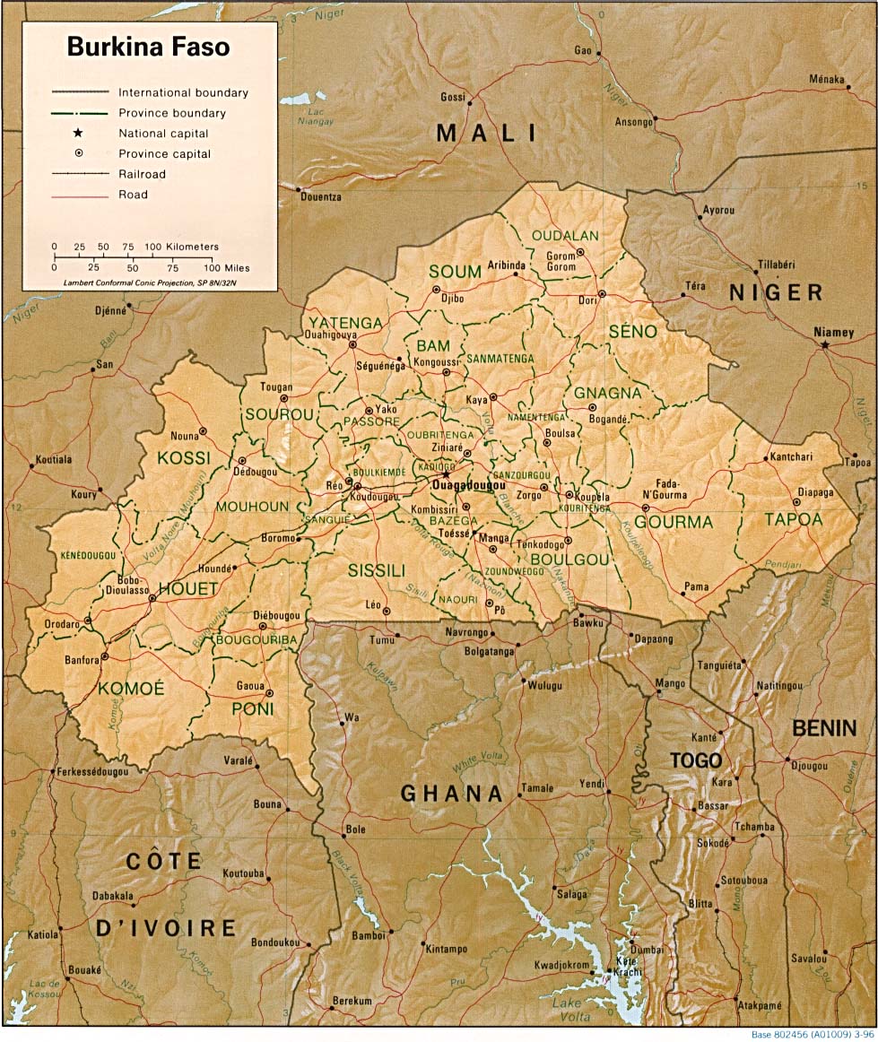 BURKINA FASO - GEOGRAPHICAL MAPS OF BURKINA FASO