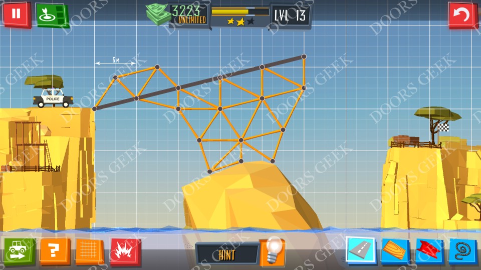Build a Bridge! Level 13 Solutions ~ Doors Geek