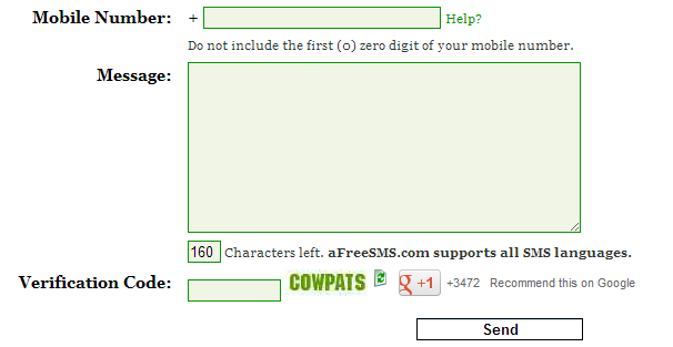 Send Free SMS to Mobile Without Registration ~ ShareNonStop