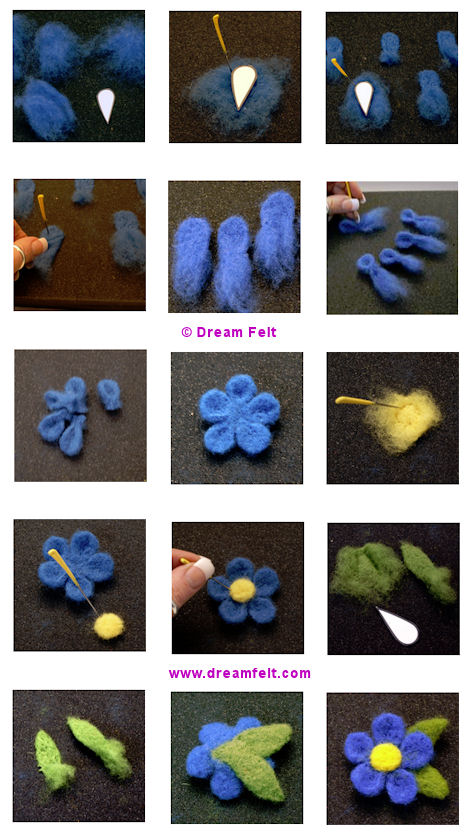 Dream Felt Studio: Needle Felt Flower Pin Tutorial