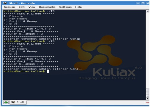 note's: Labsi Program Menu | Bahasa C(Linux /Kuliax)