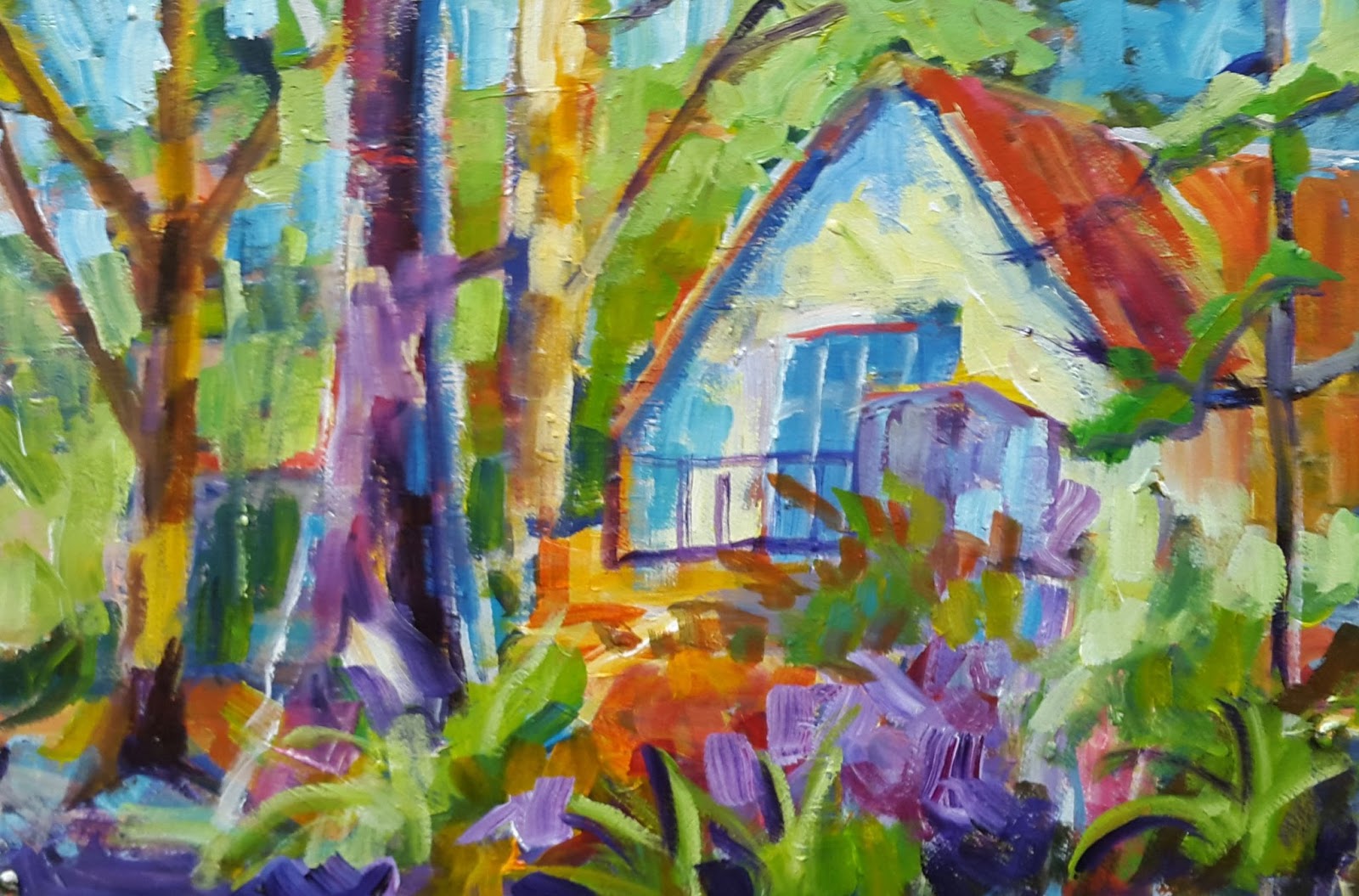 Painting Leach Botanical Garden, April 26, 2018