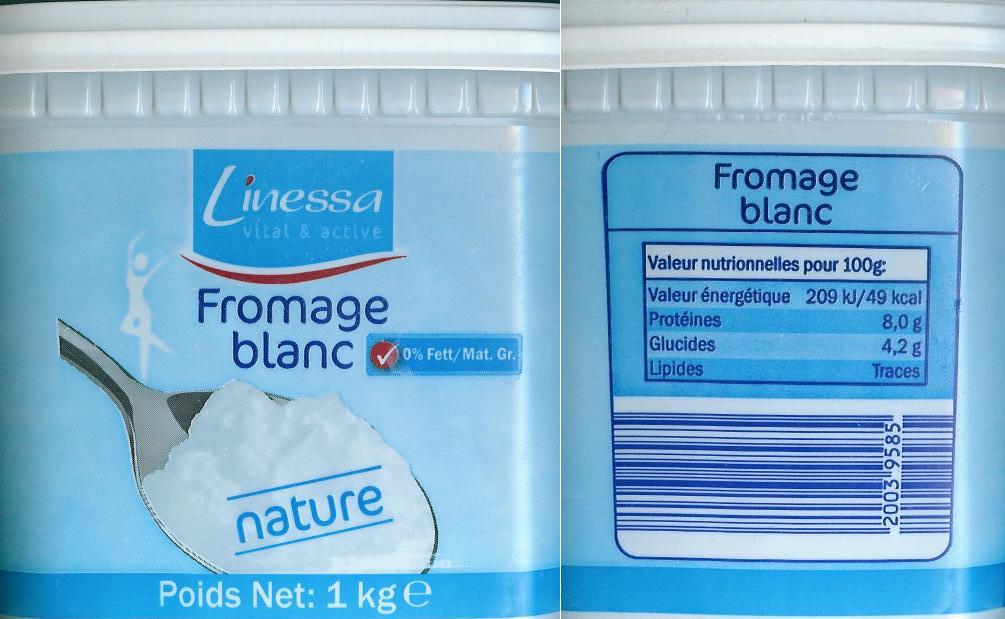 Mincir et Sport: Linessa fromage blanc Nature 0%mg