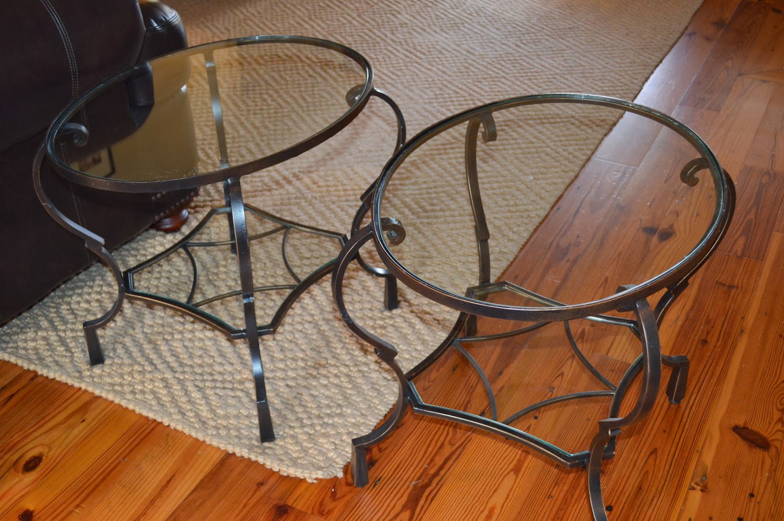 Moving Sale: Set of 2 Iron & Glass Top Chasca End Tables From Pier 1 $200