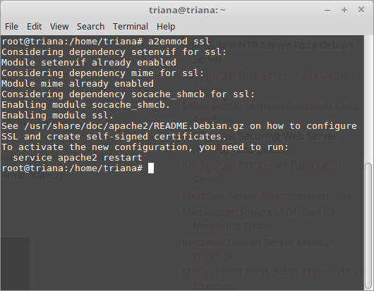 TRIANA || BLC TELKOM KLATEN: Konfigurasi Securing Web Server (HTTPS) pada Linux Debian