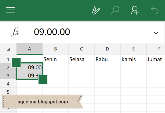 Cara Menggunakan Fill Series Pada Excel Android ~ Ngeelmu