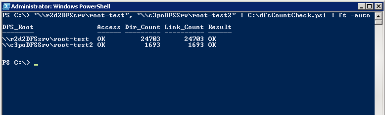 Think Big - with Powershell: DFS link count check - DFS