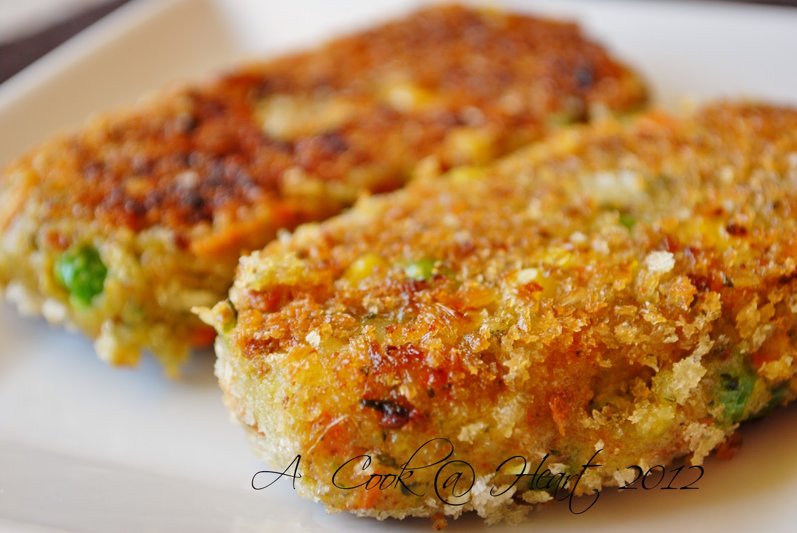 A Cook @ Heart: Kid approved Vegetable Cutlet