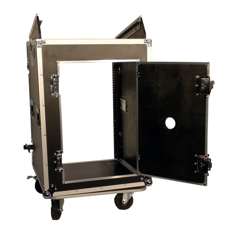 Pro X Cases: T-16MRss 16 Space Amp Rack w/ 10-Space Slanted Top Combo ...