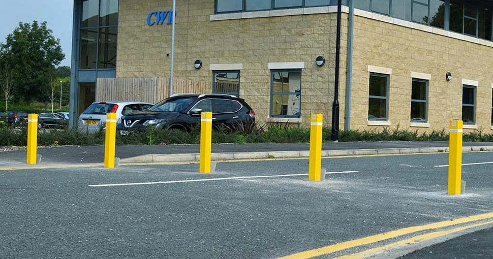 Barricade Fabrications: Telescopic retractable security posts.