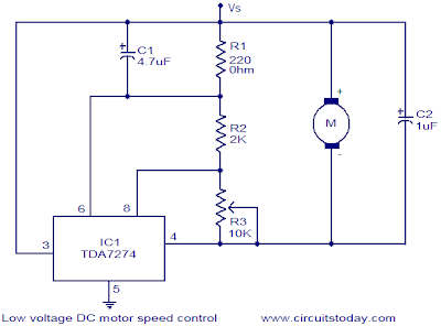 DC motor speed control low voltage circuit - Electronic Circuit Collection