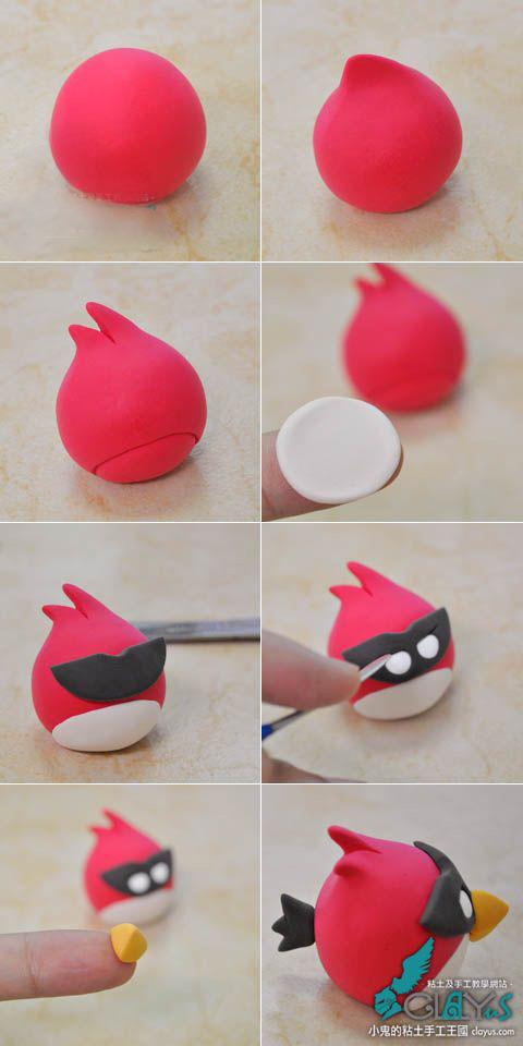 Angry Birds Tutorial Red ( cakes, clay) 2