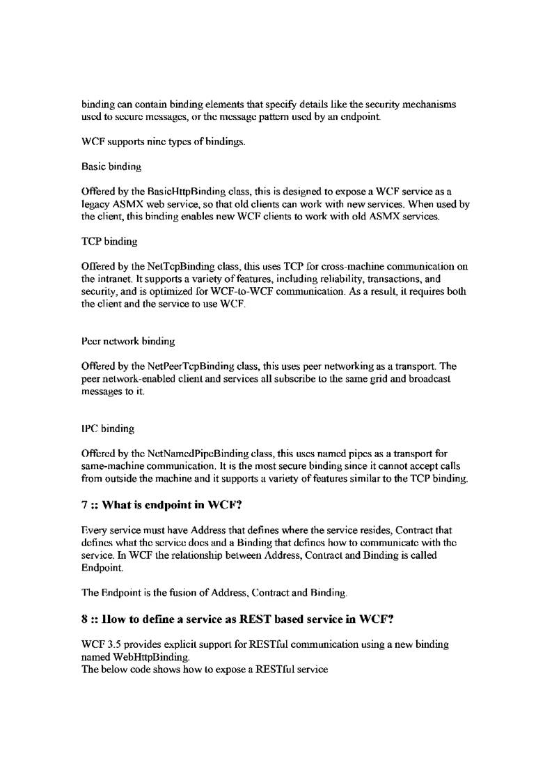 Microsoft .Net: WCF INTERVIEW QUESTIONS PART2