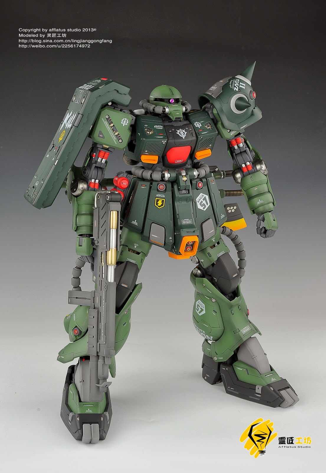 GUNDAM GUY: G-System 1/60 MS-06FZ Zaku II FZ - Painted Build w/ LED
