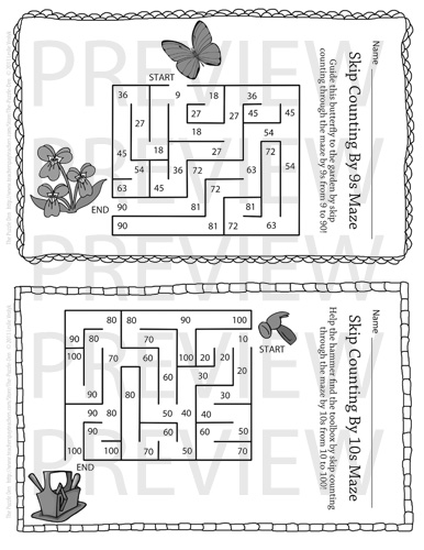 The Puzzle Den: Skip Counting Mazes